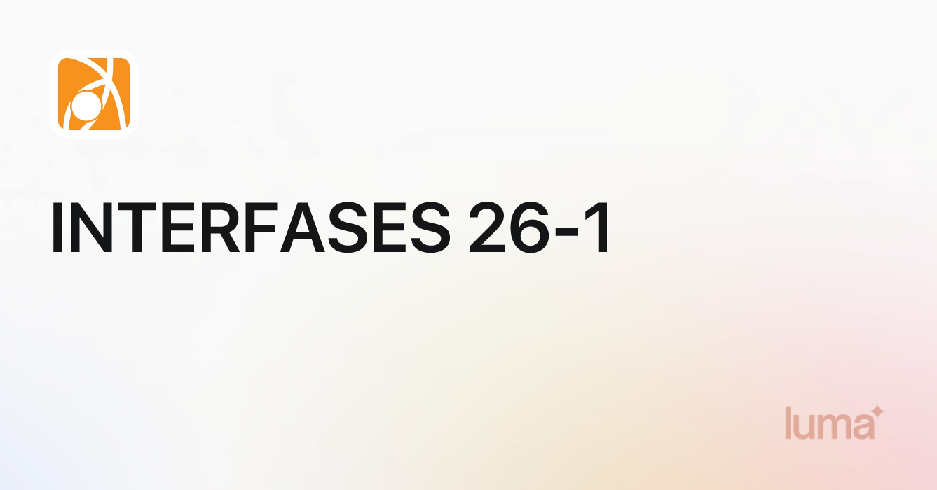 INTERFASES 26-1 · Events Calendar