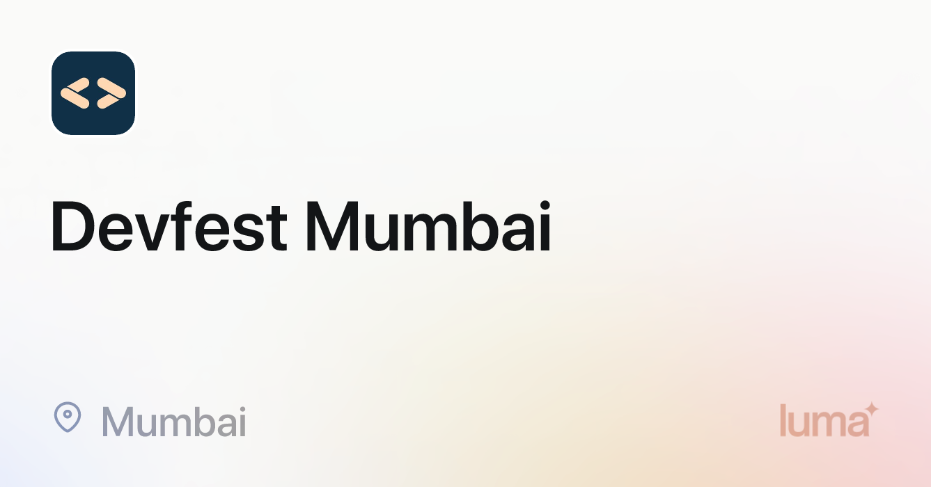 Devfest Mumbai · Events Calendar