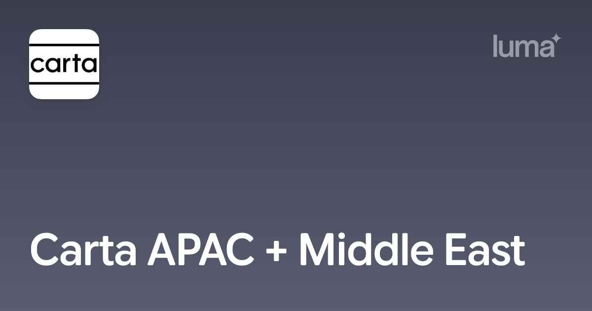Carta APAC + Middle East · Events Calendar