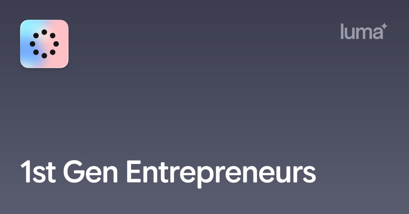 1st Gen Entrepreneurs · Events Calendar